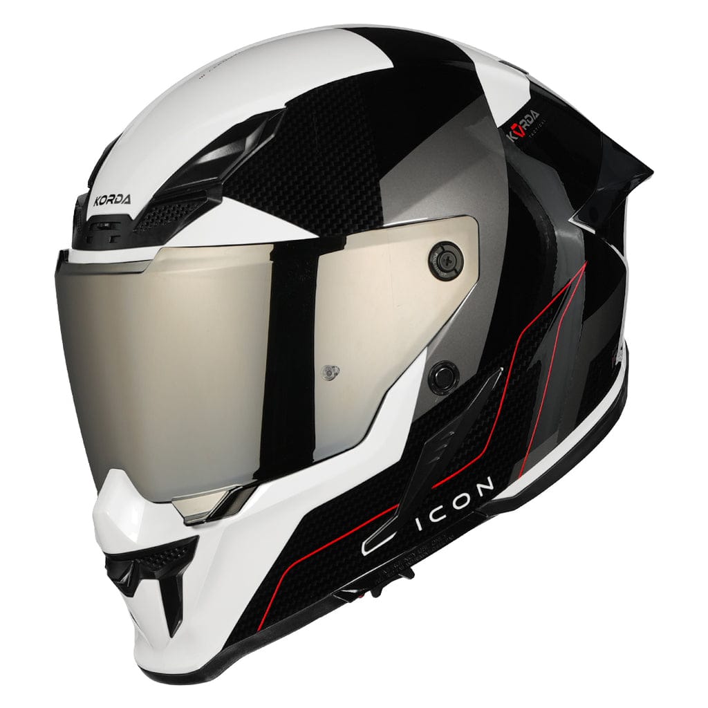Korda Icon NYX Gloss Black White Helmet – Destination Moto